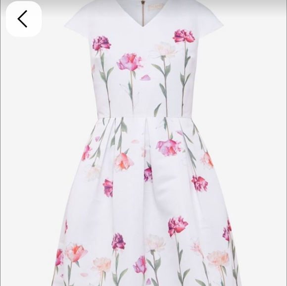 Ted Baker | Dresses | Ted Baker Elegant White Dress With Pink Floral ...
